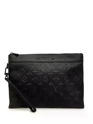 LOUIS VUITTON 2021-2026 Monogram Shadow Pochette To Go Clutch Bag - Black