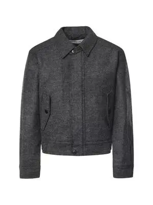 SUNFLOWER Herringbone-pattern Wool-blend Shirt Jacket - Grey