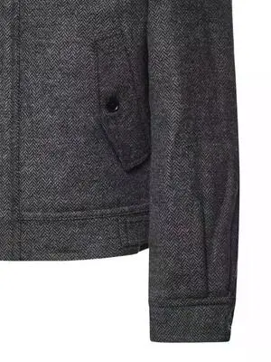 SUNFLOWER Herringbone-pattern Wool-blend Shirt Jacket