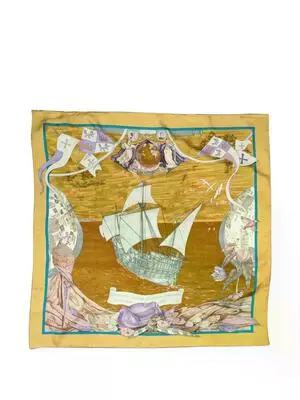 Hermès Boat-motif Silk Scarf