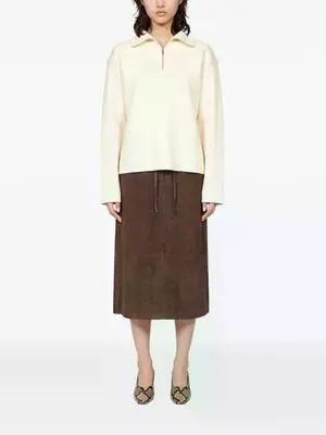 R2W Quarter-zip Dropped-shoulder Sweater