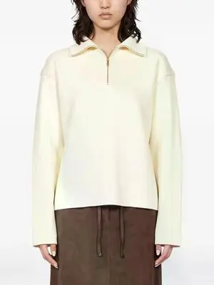R2W Quarter-zip Dropped-shoulder Sweater