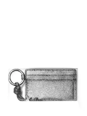 Michael Kors Jet Set Metallic-leather Card Case With Charms