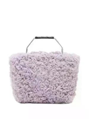 Plan C Mini Fleece-texture Tote Bag - Purple