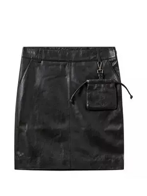 THE GARMENT Soho Detachable-pouch Lambskin Mini Skirt - Black