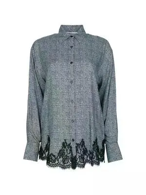 ERMANNO FIRENZE Lace-trim Patterned Shirt