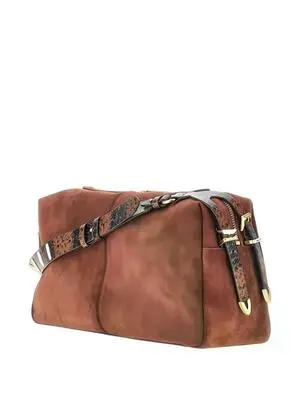 Pinko Keeper Bag Large Shoulder Bag In Spray-effect Suede