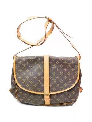 LOUIS VUITTON Saumur Gm Monogram Buckle-fastening Shoulder Bag - Brown