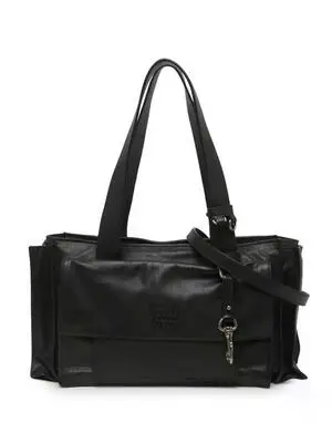 Miu Miu 2026 Lambskin Utilitaire Shopping Bag Satchel - Black