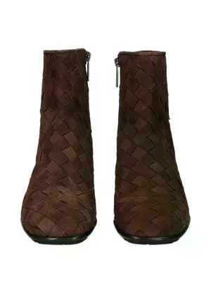 PONS QUINTANA Woven Leather Ankle Boots