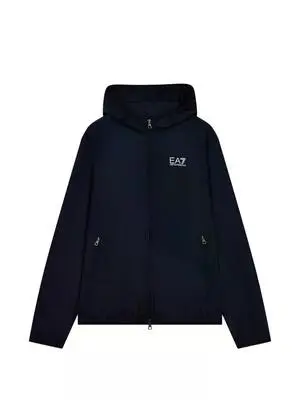EA7 Logo-print Hooded Jacket - Blue