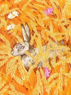 Hermès 1990-2010 Les Bles Silk Scarf 90 Scarves - Orange