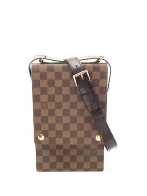 LOUIS VUITTON 1998 Damier Ebene Portobello Crossbody Bag - Brown