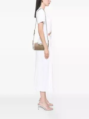 Prada 2013-2026 Canvas Canapa Logo Bow Barrel Crossbody Bag