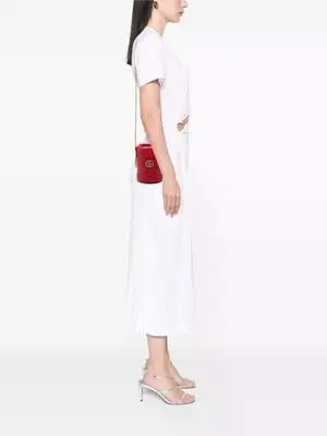 Gucci 2016-2026 Small Gg Marmont Matelasse Calfskin Bucket Bag - Red
