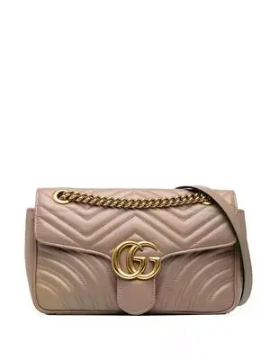 Gucci 2016-2026 Medium Gg Marmont Matelasse Calfskin Shoulder Bag - Brown
