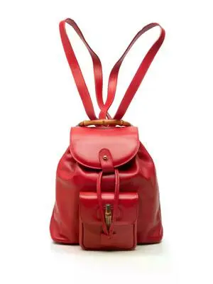 Gucci 2000-2015 Calfskin Bamboo Drawstring Backpack