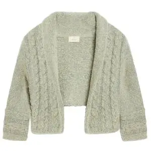 PERALUNA Nice Knit Bolero Cardigan In Ice - Green