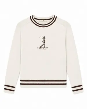 VICTORIA PAULSEN Resa Crew Neck Sweater- Cream - White