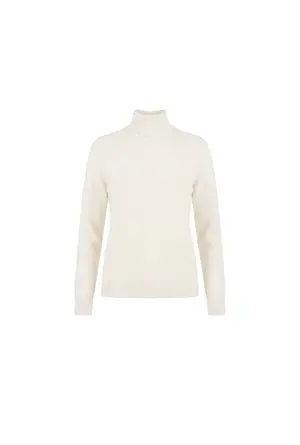 JAMES LAKELAND Cream Pearl-embellished High-neck Jumper - White