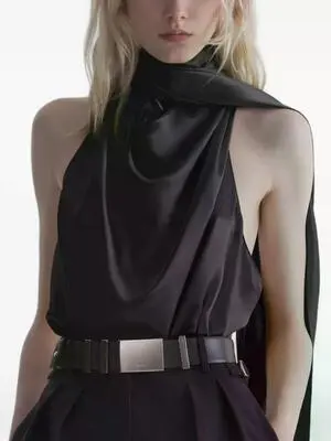 MUGLER Backless Scarf Top