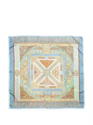 Hermès Sur Un Tapis Volant Scarf - Blue