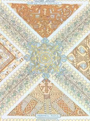 Hermès Sur Un Tapis Volant Scarf - Blue