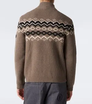 Bogner Ludi Fair Isle Cashmere Half-zip Sweater - Brown