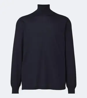 Thom Sweeney Cashmere And Silk Turtleneck Sweater - Blue
