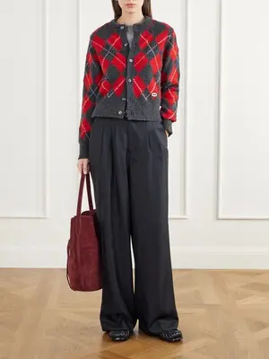 AMI Paris Argyle Wool Cardigan