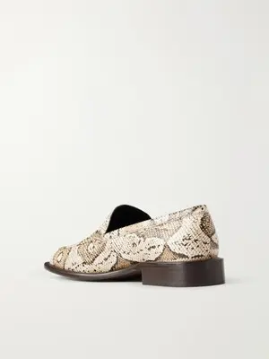 Acne Studios Logo-detailed Snake-effect Leather Loafers