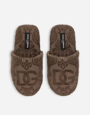 Dolce & Gabbana Jacquard Cotton Terry Slippers Cotton Slippers
