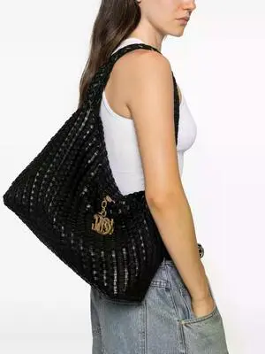 Just Cavalli Woven Logo-charm Shoulder Bag