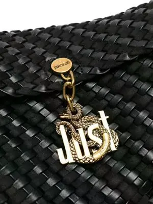 Just Cavalli Woven Logo-charm Shoulder Bag