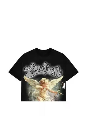 Mixed Emotion Rhinestone-embellished Cropped T-shirt - Black
