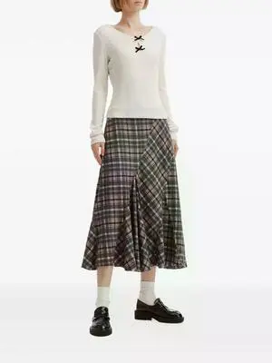 B+AB Bow-detail Ribbed-knit T-shirt