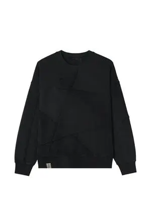 FIVE CM Patchwork Raw-edge Sweatshirt - Black