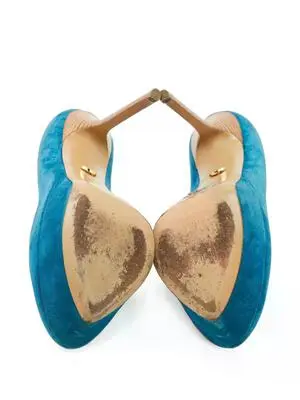SERGIO ROSSI 2023 Platform Peep-toe Pumps - Blue