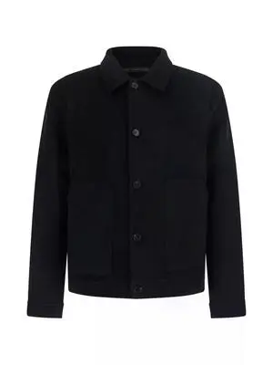 LOW BRAND Button-up Wool Shirt Jacket - Black