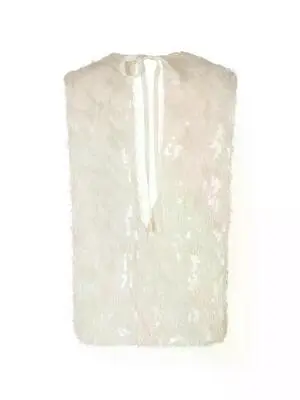 SEMICOUTURE Cara Sequin-embellished Fringed Top