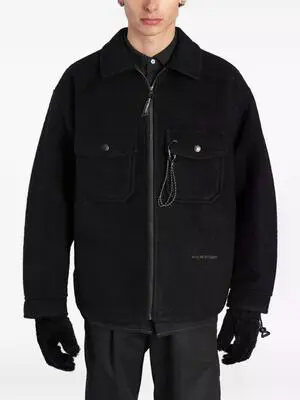 AND WANDER Zip-up Utility Bomber Jacket - Black