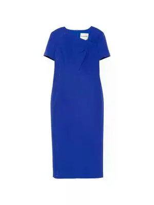 Roland Mouret Asymmetric Pleated Midi Dress