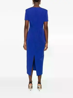Roland Mouret Asymmetric Pleated Midi Dress
