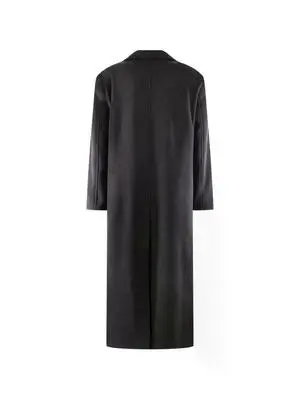 CRUNA Double-breasted Notched-lapel Coat - Black