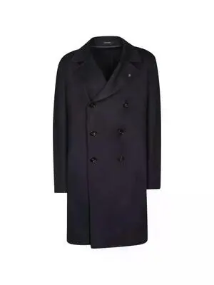 Tagliatore Double-breasted Peak-lapel Coat - Blue