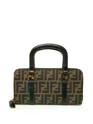 Fendi 20th Century Zucca Canvas Top Handle Wallet Handbag