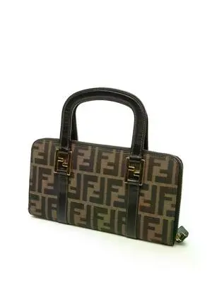 Fendi 20th Century Zucca Canvas Top Handle Wallet Handbag