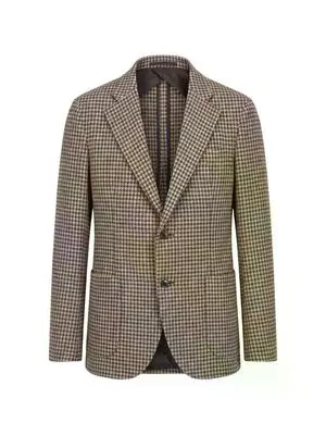 SLOWEAR Houndstooth-pattern Single-breasted Blazer - Brown
