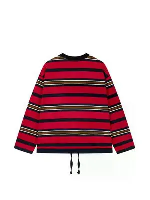 STUDIO TOMBOY Adjustable-hem Striped Sweatshirt