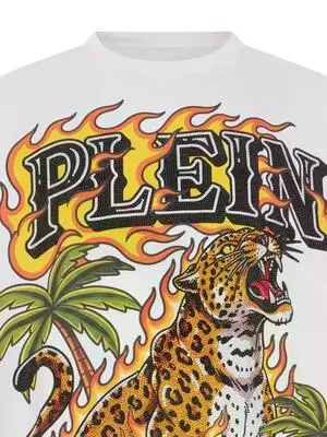 Philipp Plein Leopard-print Rhinestone-embellished T-shirt